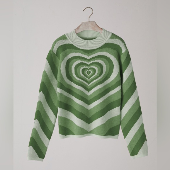 Cider | Sweaters | Green Infinity Heart Sweater | Poshmark